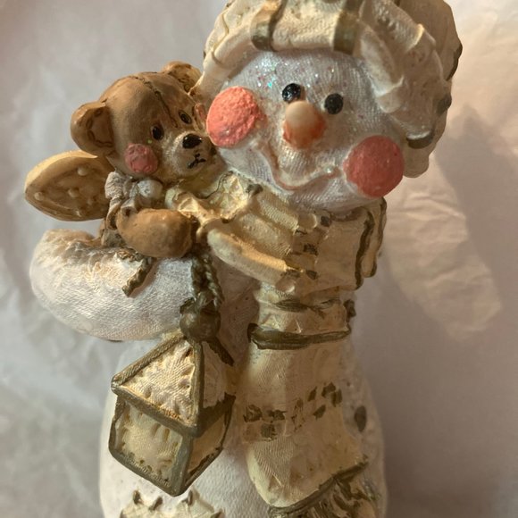 Angel | Holiday | Snowman With Teddy Angel Cute New Ceramic Snowman ...